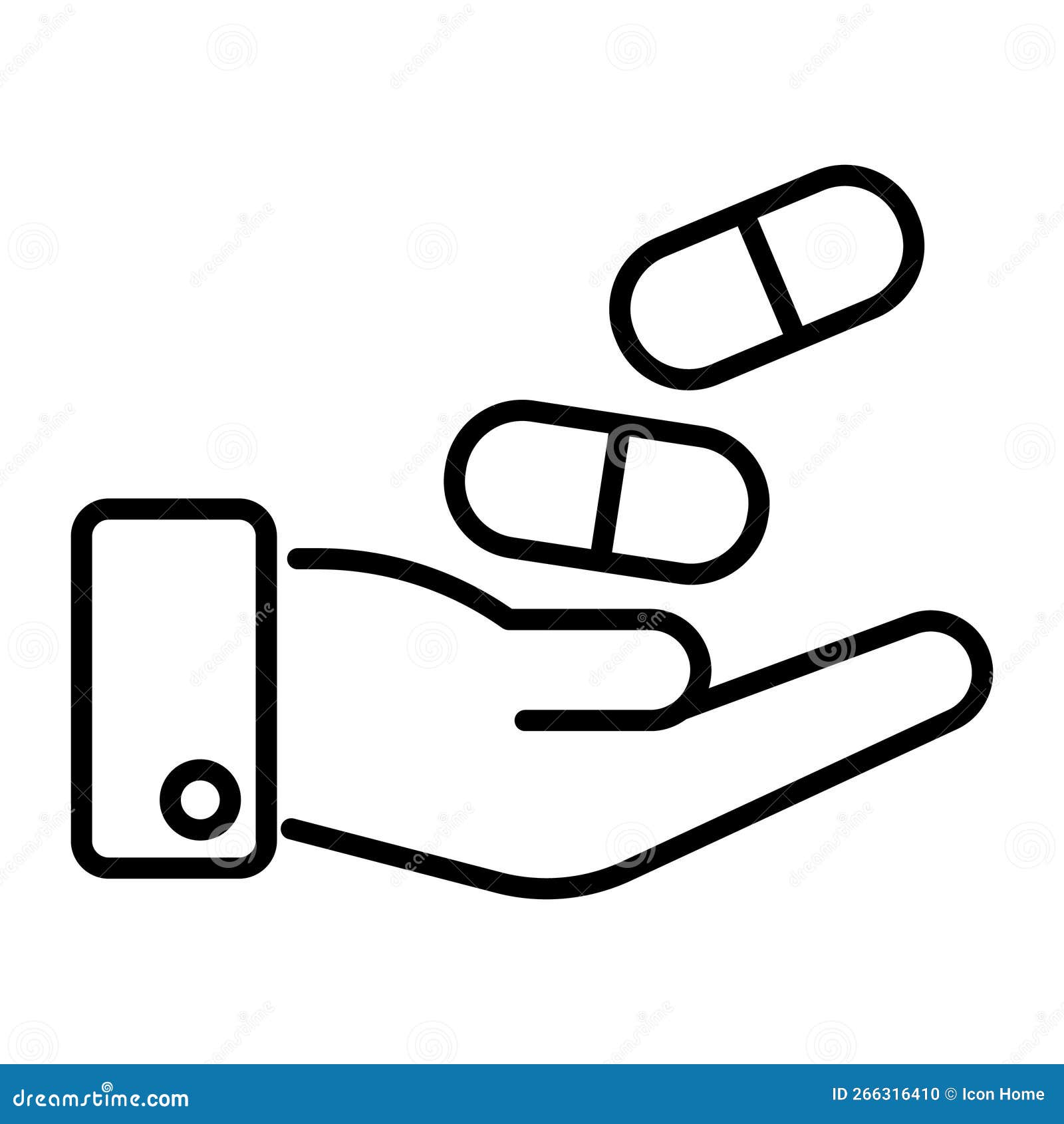 Hand with Pills Icon Concept of Medical Dose, Editable Vector Stock ...