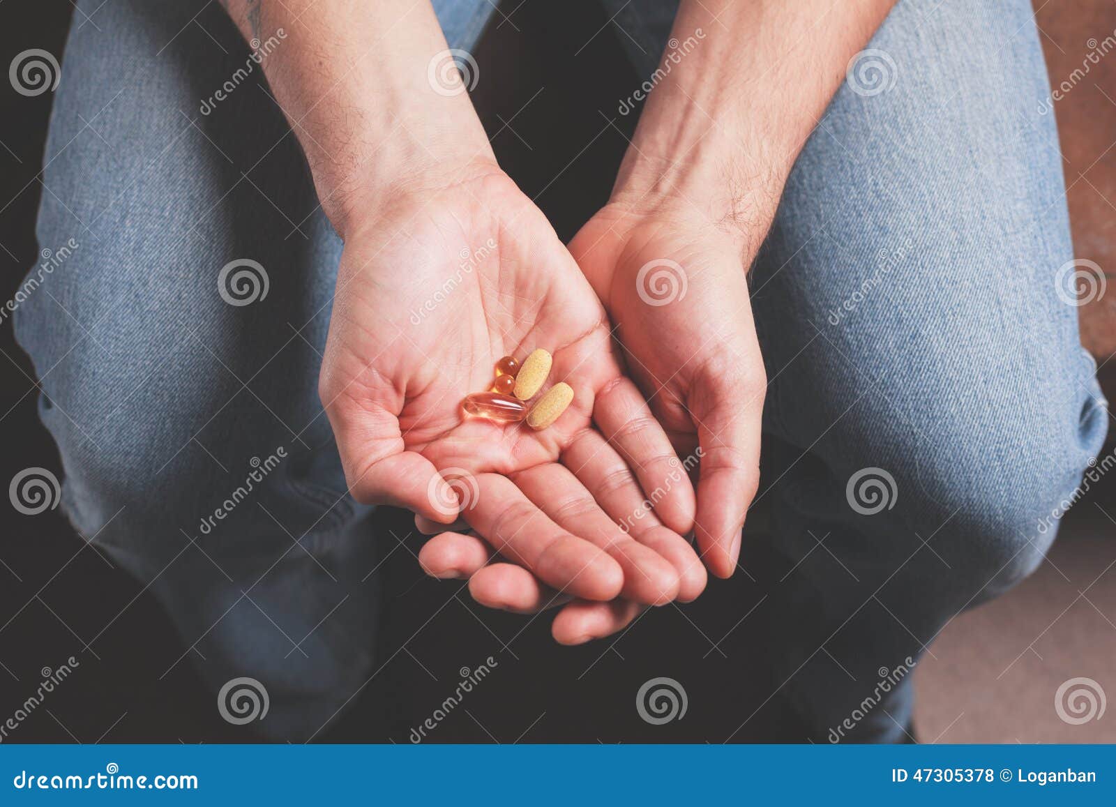 Hand with pills stock photo. Image of pills, medical - 47305378