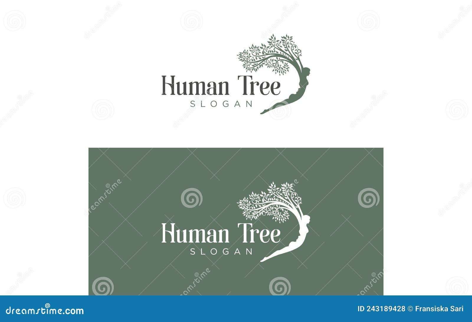 Human, face and tree logo stock vector. Illustration of design - 243189428