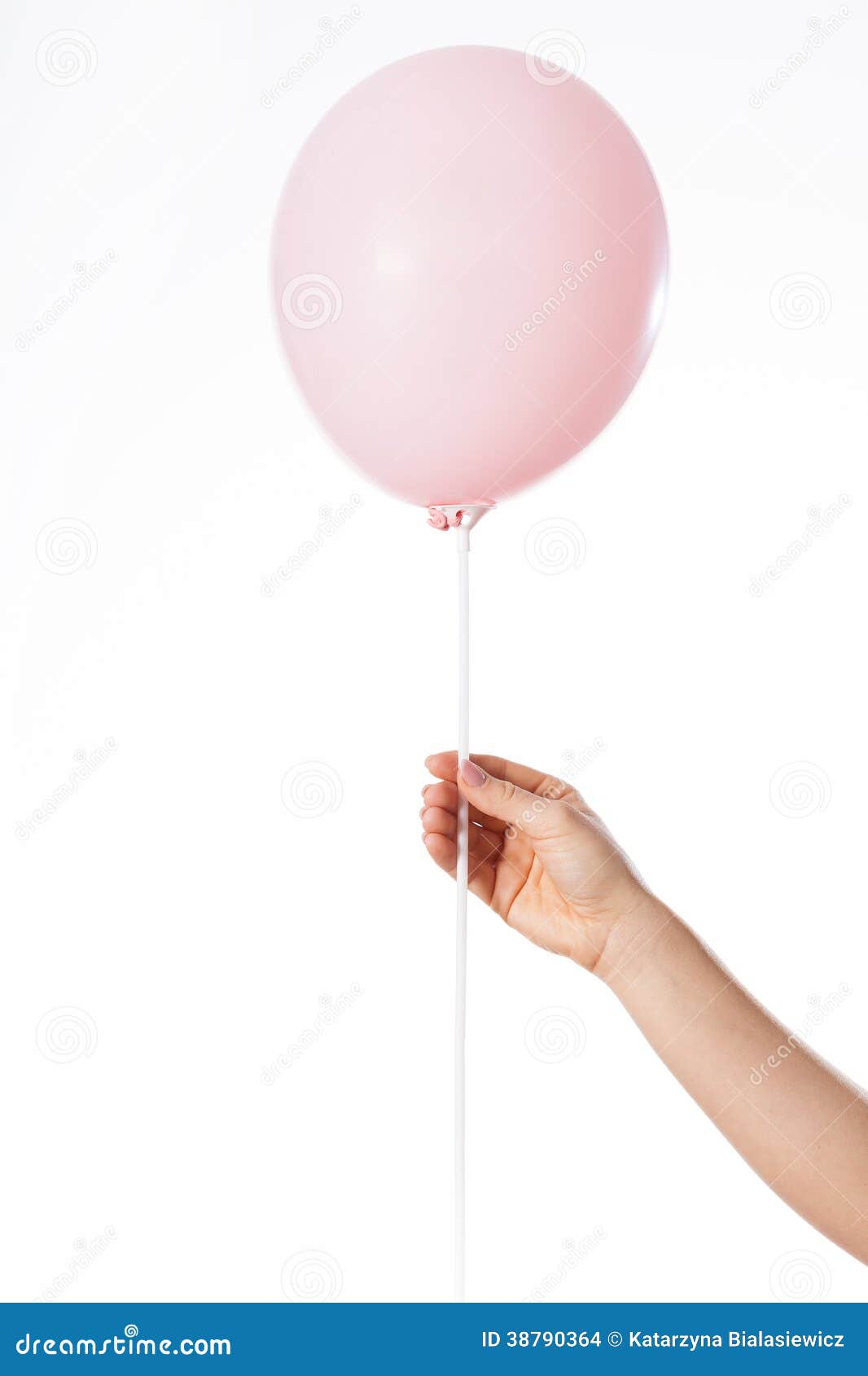 Hand with pink balloon stock photo. Image of beautiful - 38790364