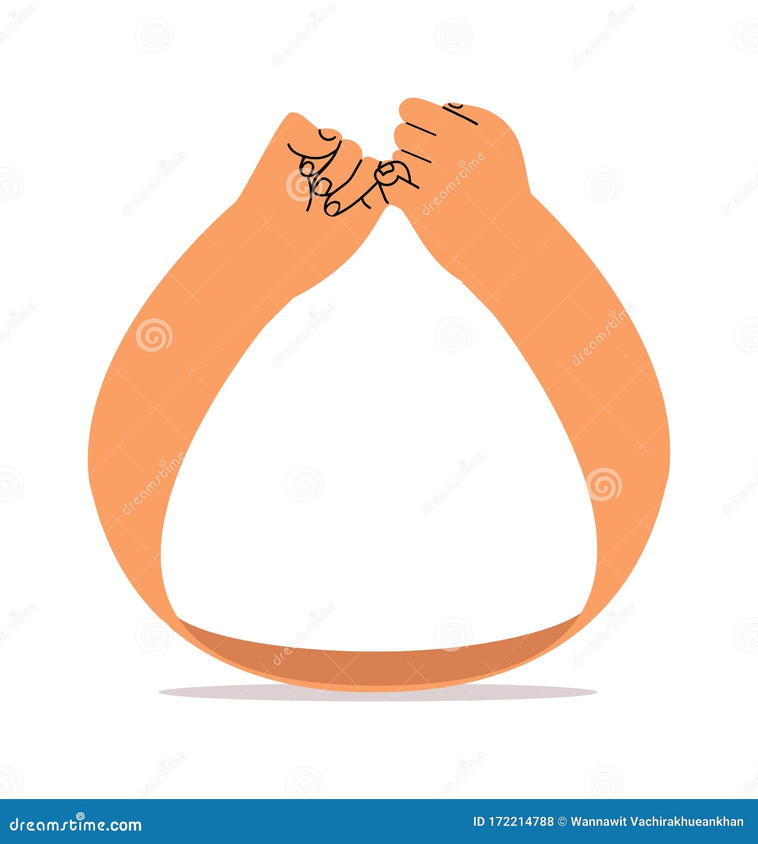 Hand Pinky Promise Sign Vector. Clench A Fist With Little Finger ...