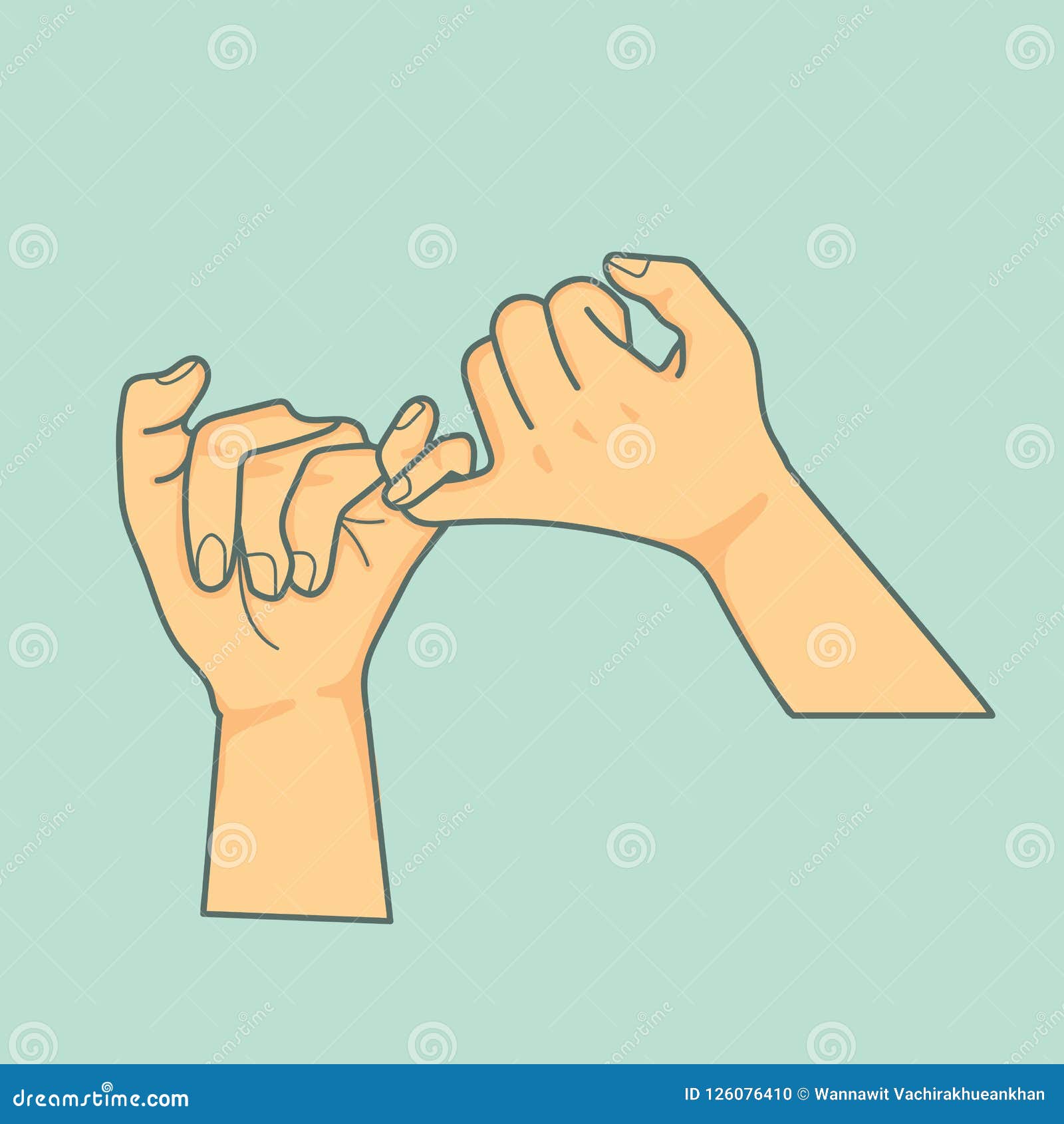 Hand Pinky promise vector stock vector. Illustration of couple - 126076410