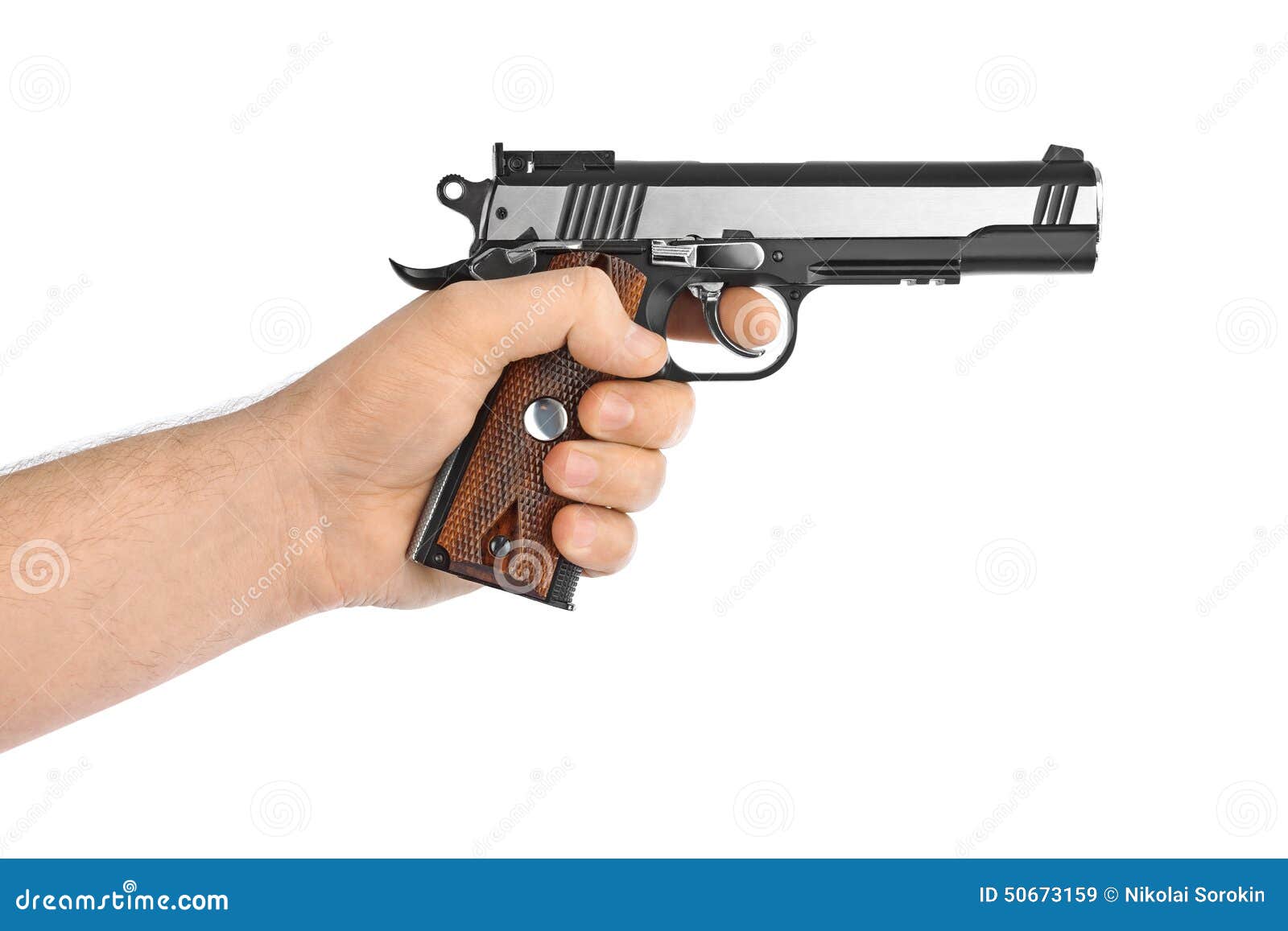 Hand with pistol stock image. Image of pistol, handgun - 50673159