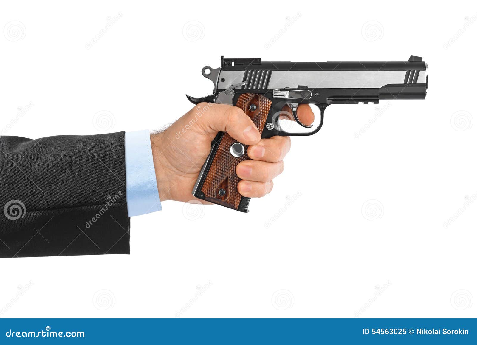 Hand with pistol stock image. Image of safety, aiming - 54563025