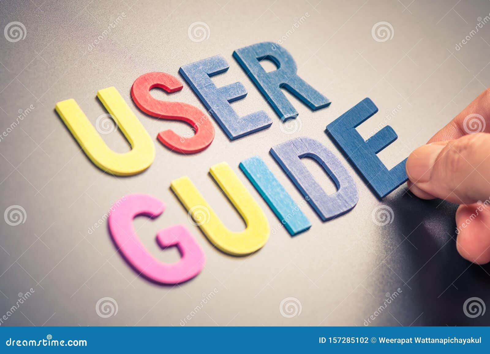 User Guide Alphabets stock photo. Image of information - 157285102