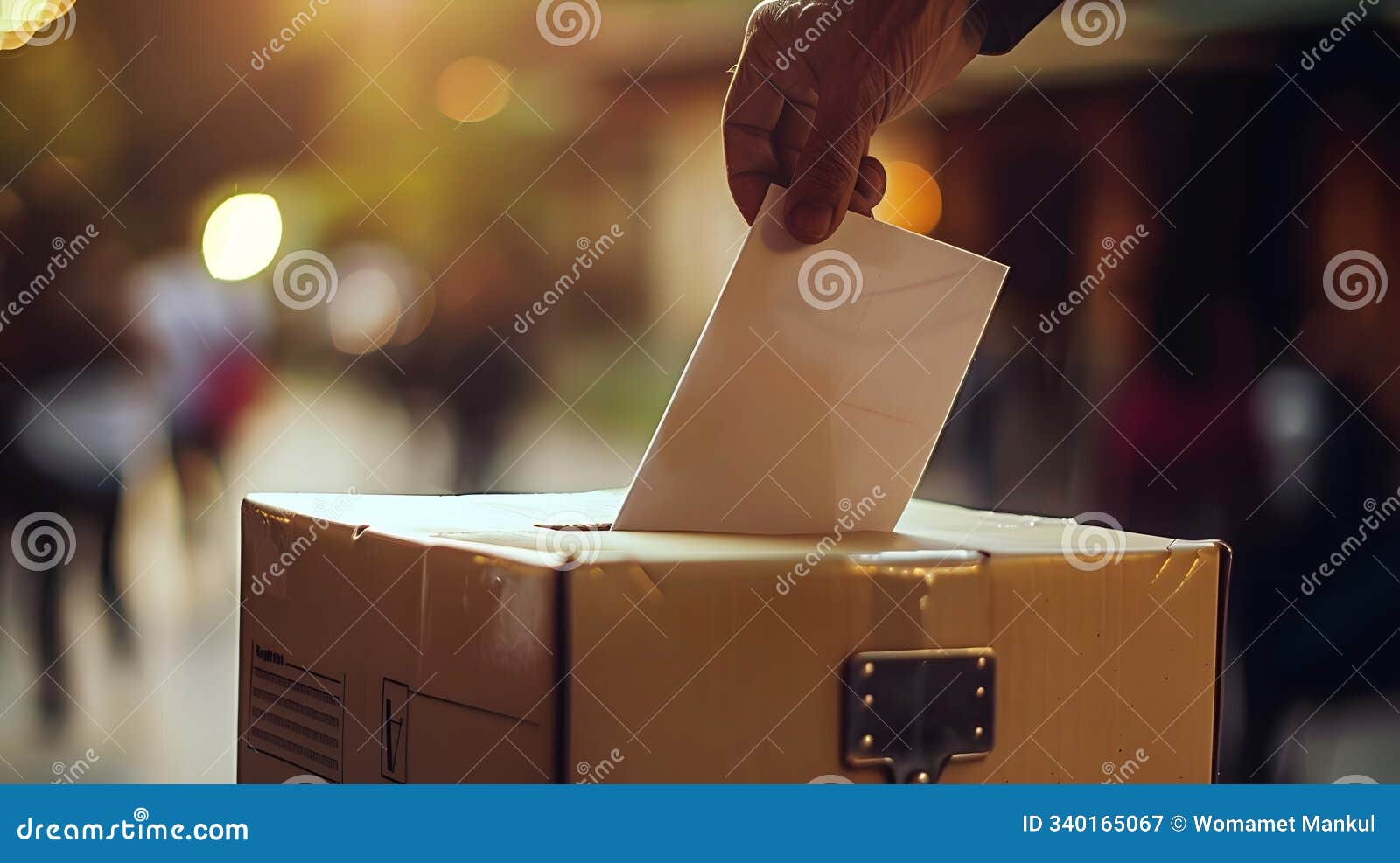 Hand Placing Ballot in Box at Voting Location Stock Illustration ...