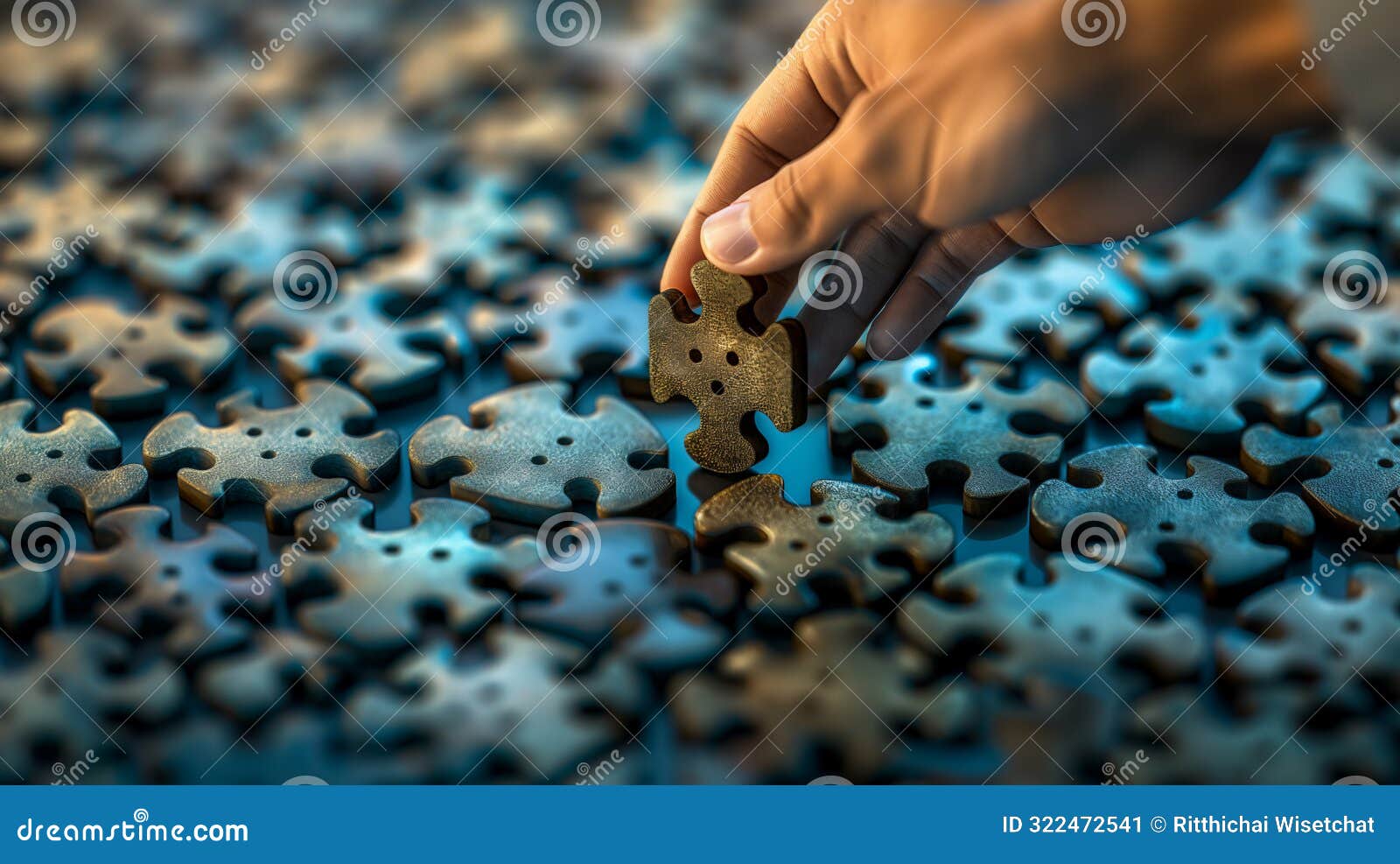 A Hand Placing the Final Piece of a Puzzle, Symbolizing Completion and Problem-solving Stock ...