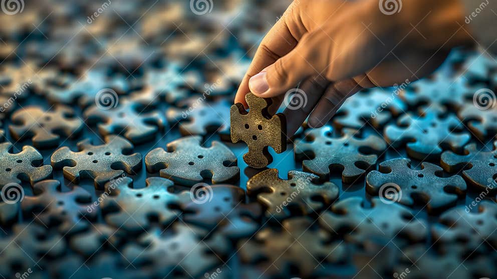 A Hand Placing the Final Piece of a Puzzle, Symbolizing Completion and ...