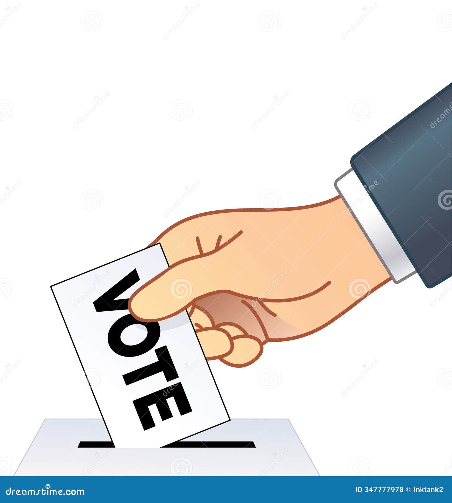 Hand Placing Vote Ballot in Ballot Box Stock Vector - Illustration of ...