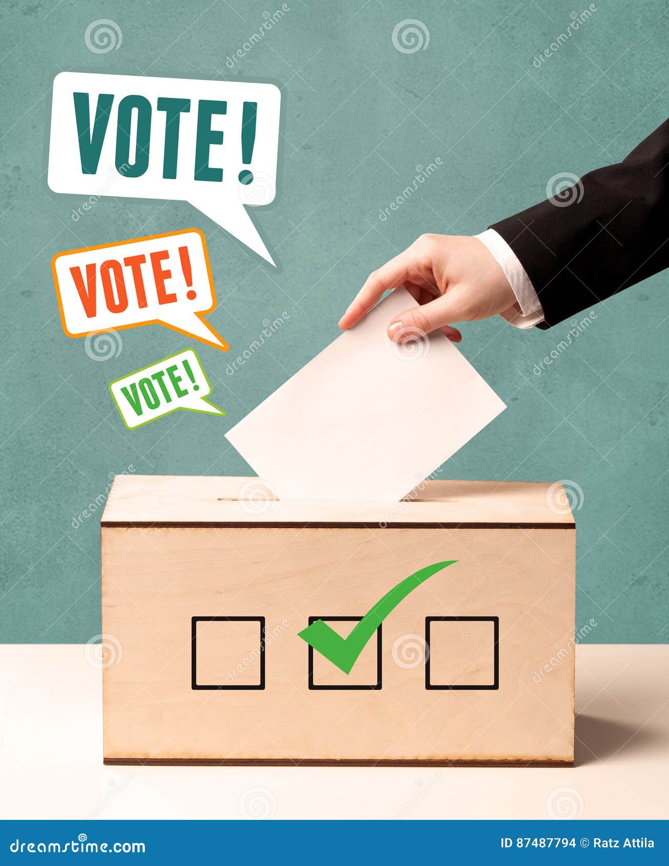 A hand placing a voting stock photo. Image of placing - 87487794
