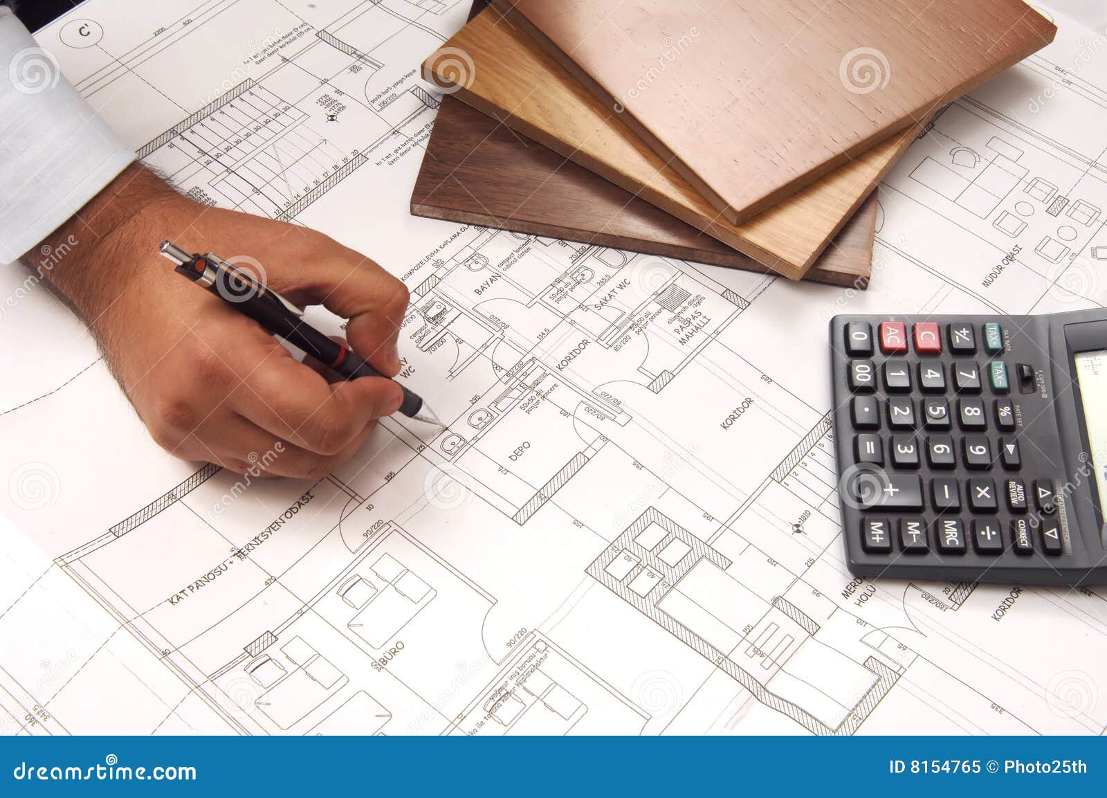 Hand and plan stock image. Image of design, drawing, construction - 8154765