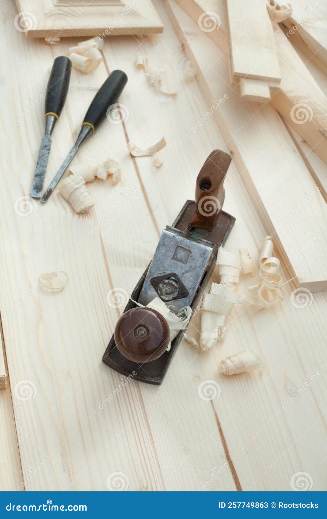 Hand Plane and Chisels. Carpenter`s Tools Stock Image - Image of ...