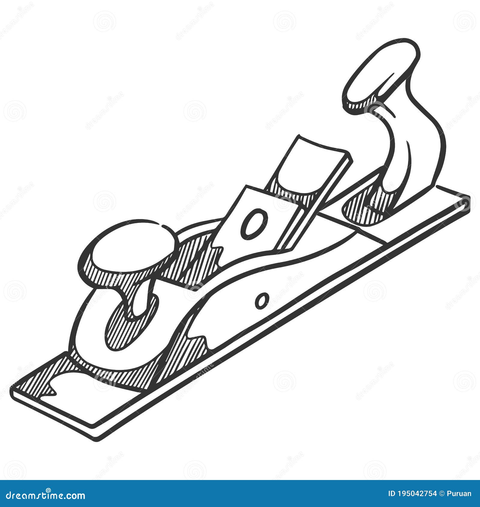 Hand Planer Icon in Sketch Style. Stock Vector - Illustration of ...