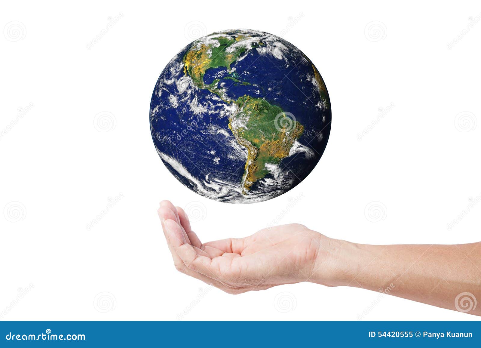 Hand with Planet White Background ,photo of Earth from NASA Stock Image ...
