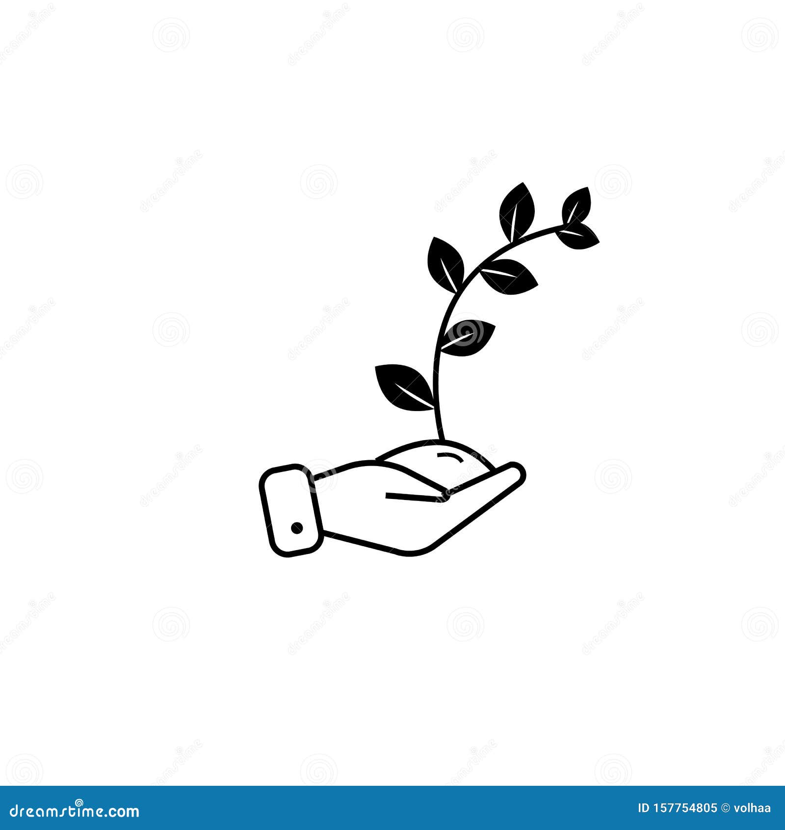 Hand with Plant Vector Icon Stock Vector - Illustration of ecology ...