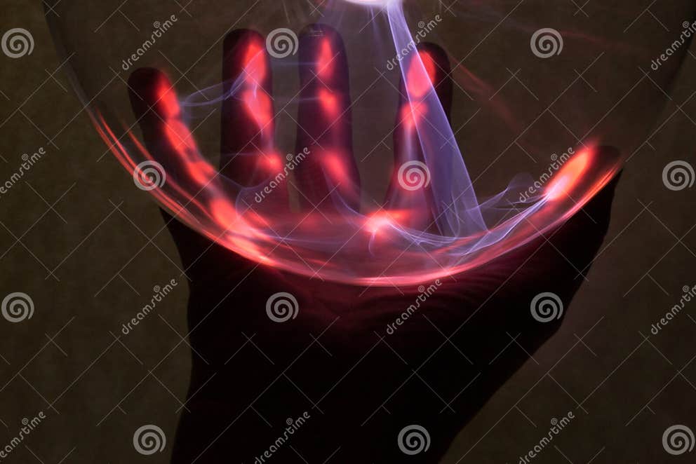 Hand and plasma stock image. Image of energy, pink, blue - 88433669