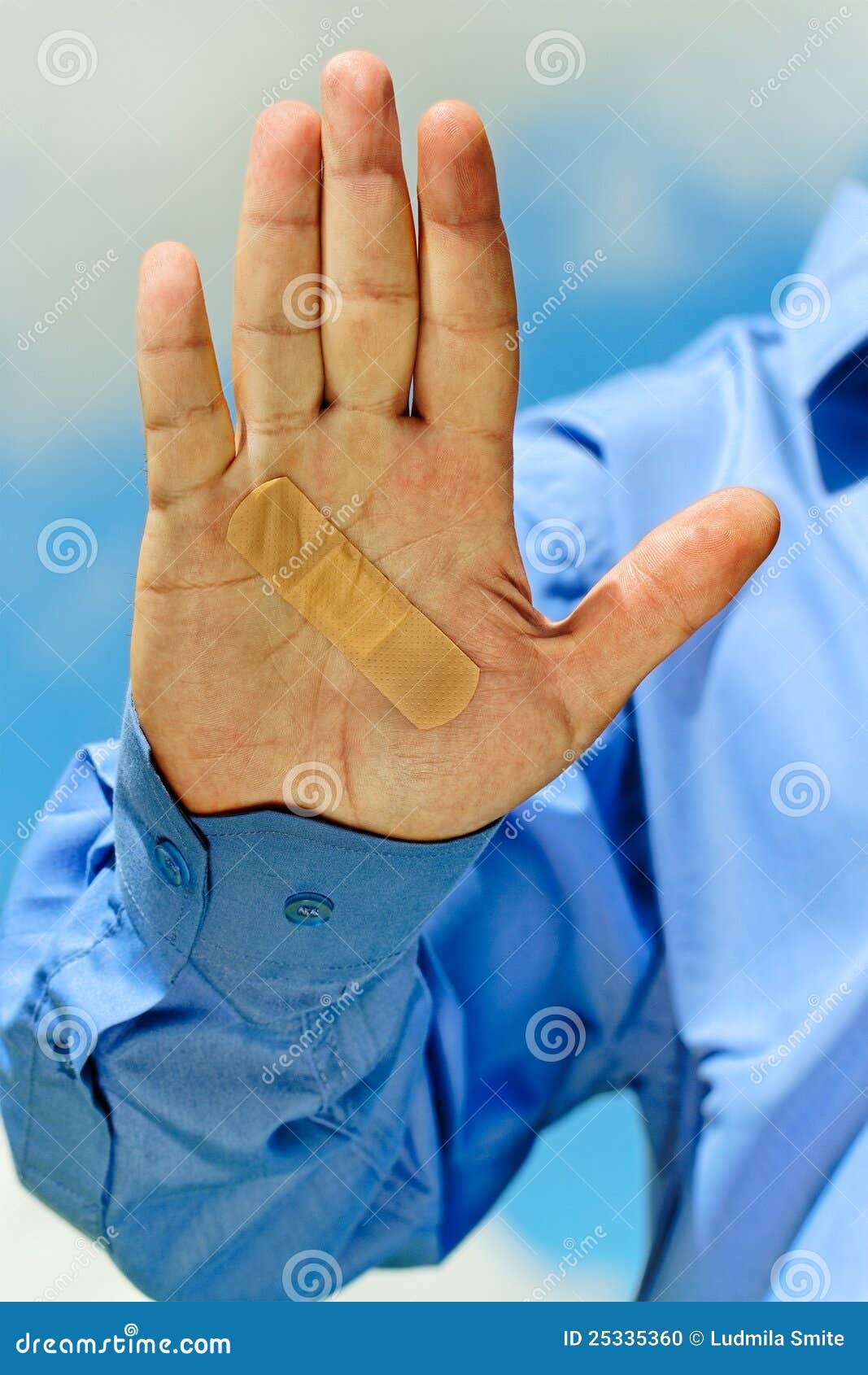 Hand with plaster. stock photo. Image of hand, injury - 25335360