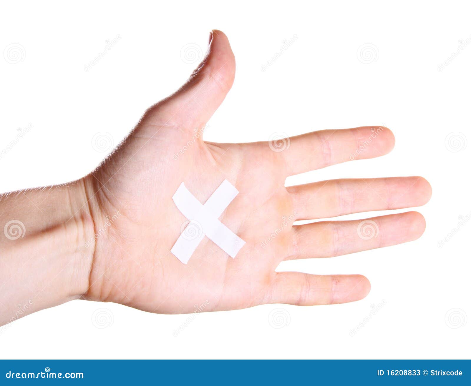 Hand With Plaster On Palm Stock Photos - Image: 16208833