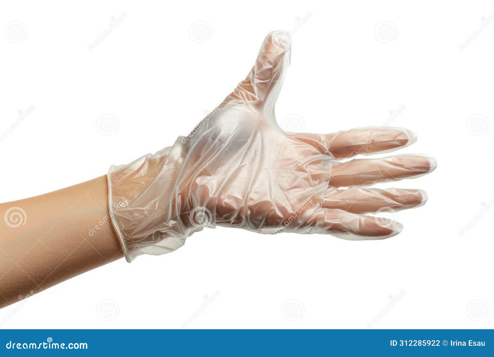 Hand in Plastic Glove on White Background Stock Photo - Image of clean ...