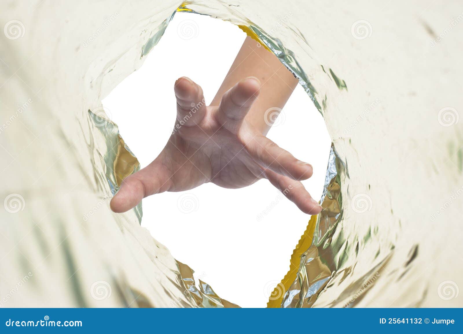 Hand in plastic snack stock photo. Image of clear, polymer - 25641132