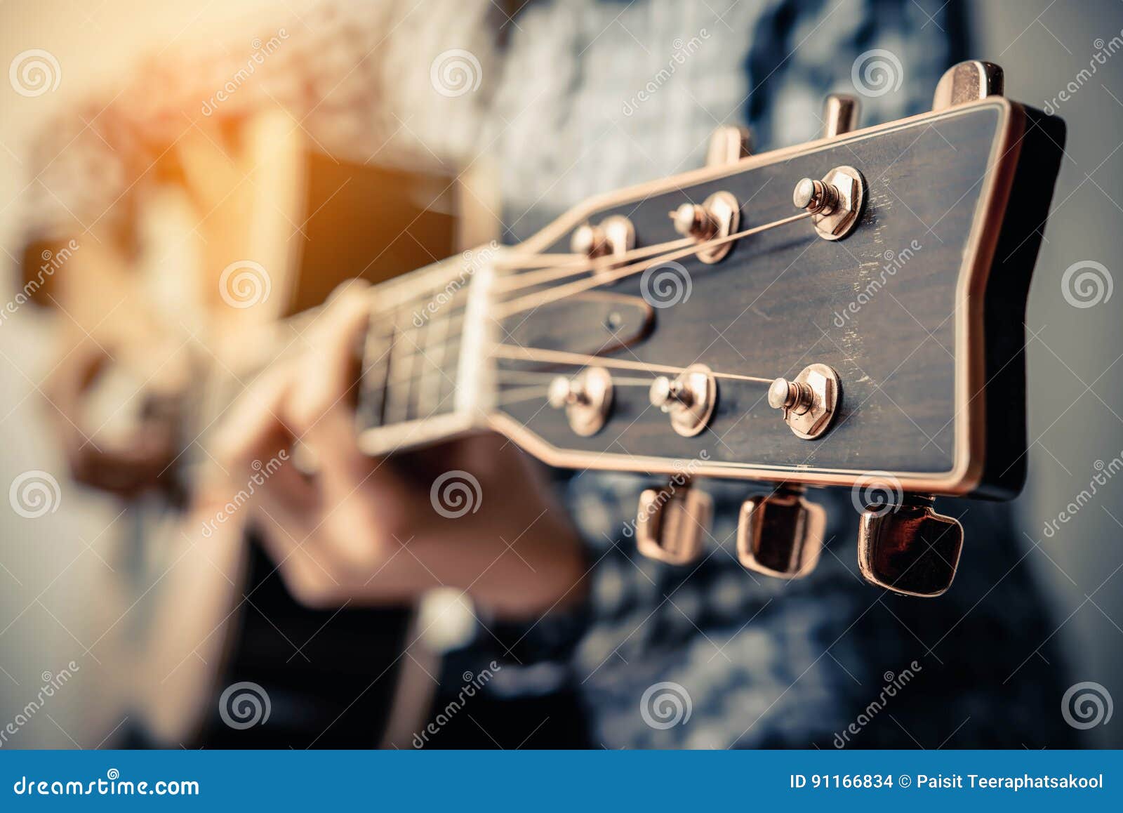Hand play guitar. stock photo. Image of guitarist, acoustic - 91166834