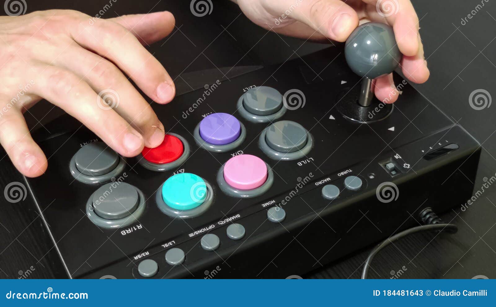 Hand Play Video Game Arcade Pad Stock Image - Image of detail, joystick ...