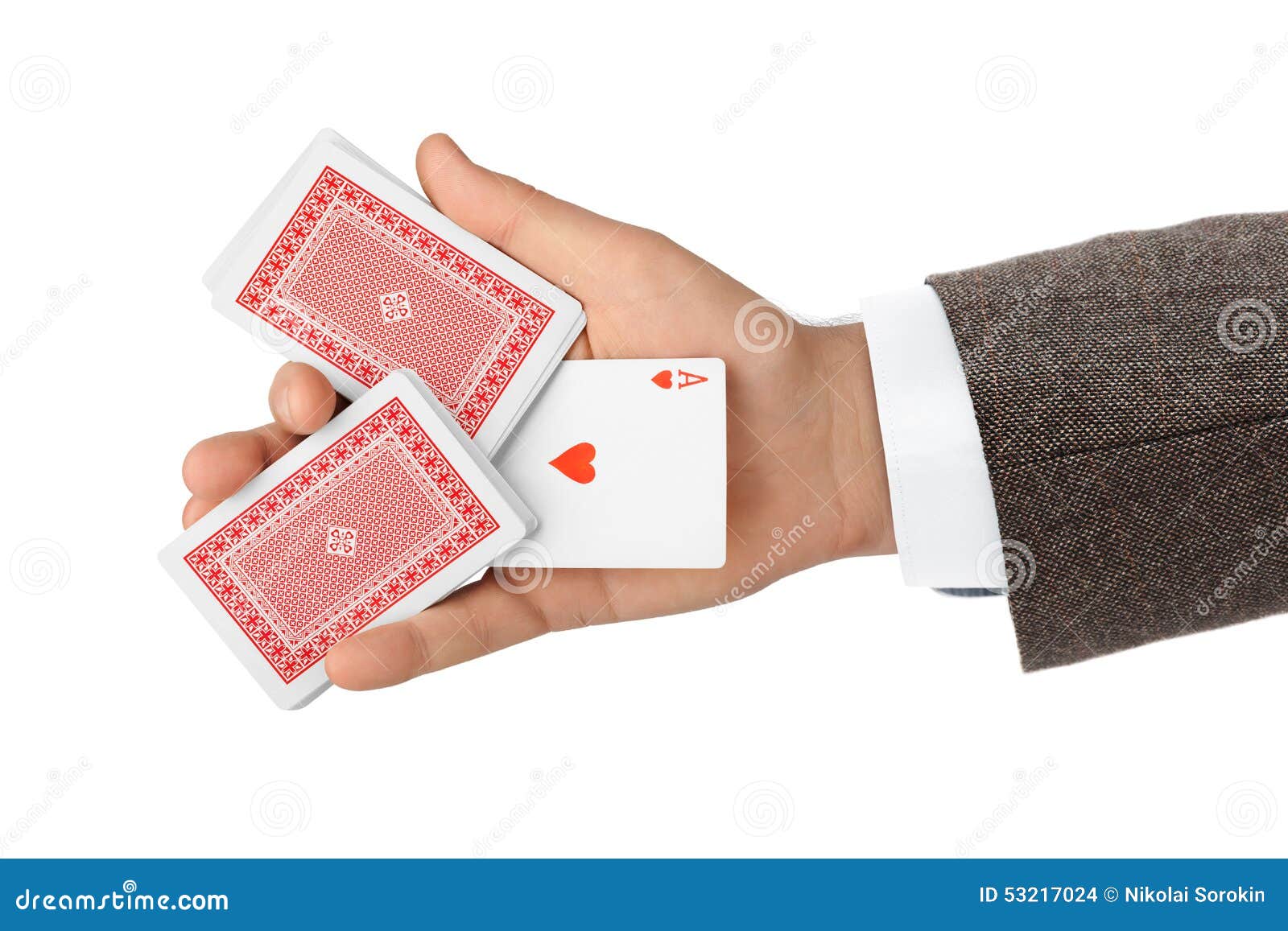 Hand and playing cards stock photo. Image of magician - 53217024