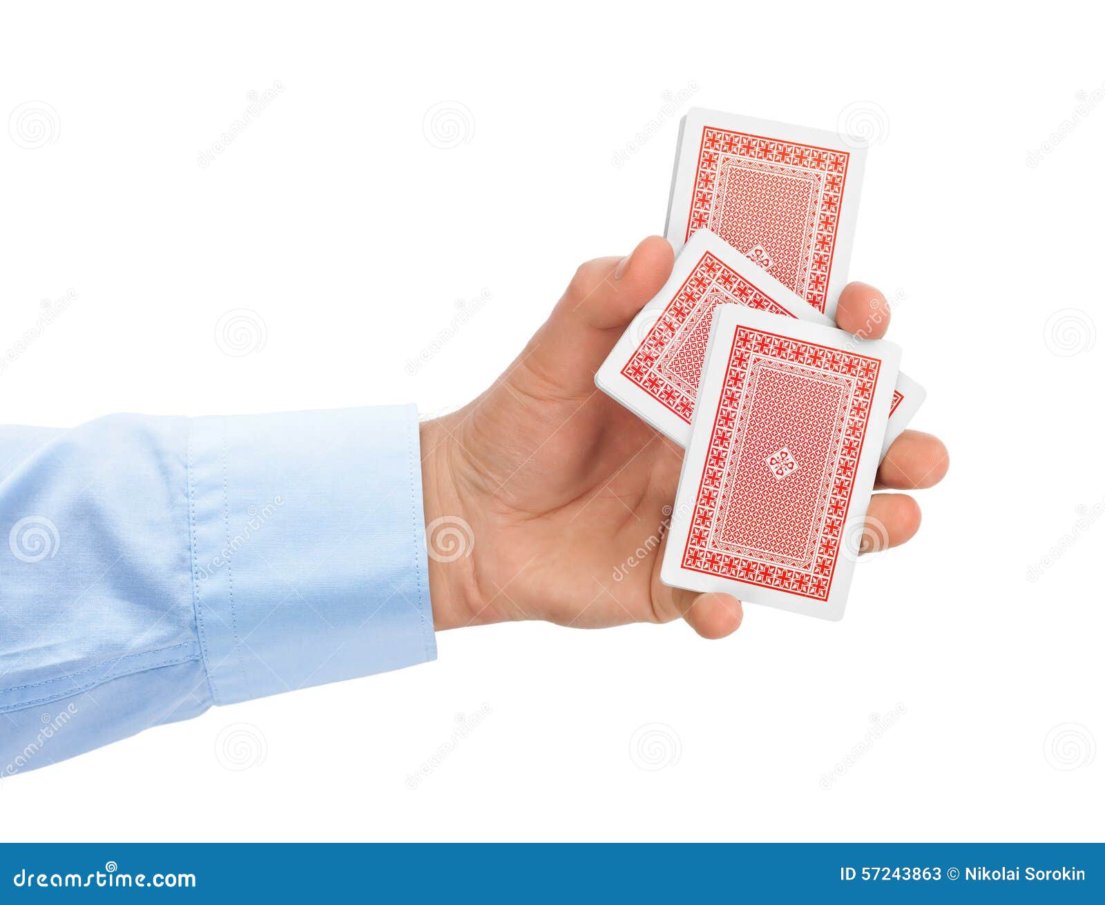 Hand and playing cards stock image. Image of gamble, blue - 57243863
