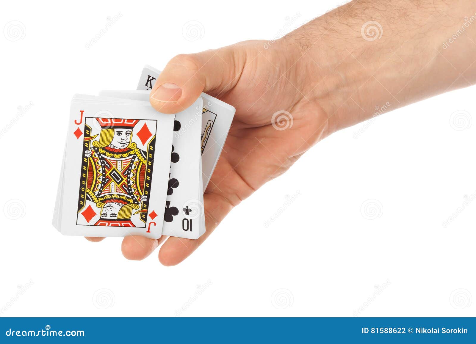Hand and playing cards stock photo. Image of magician - 81588622