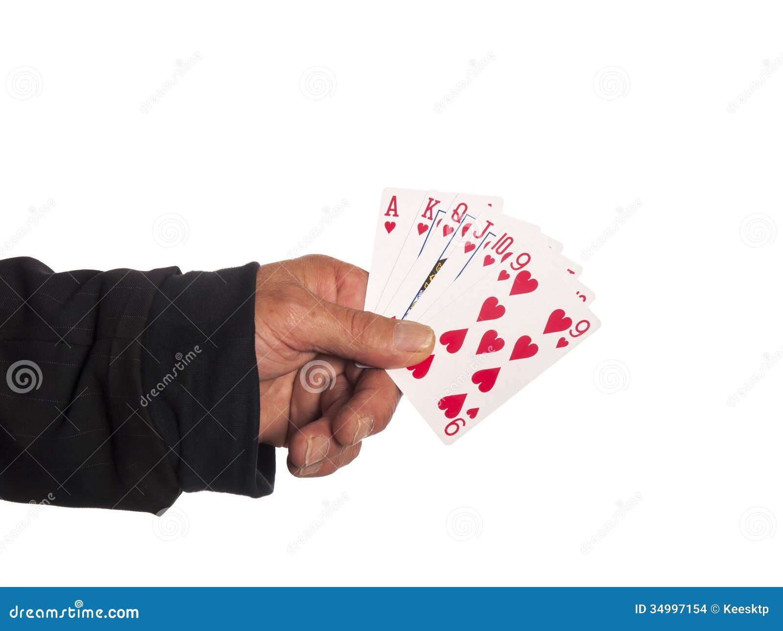 A hand with playing cards stock photo. Image of full - 34997154