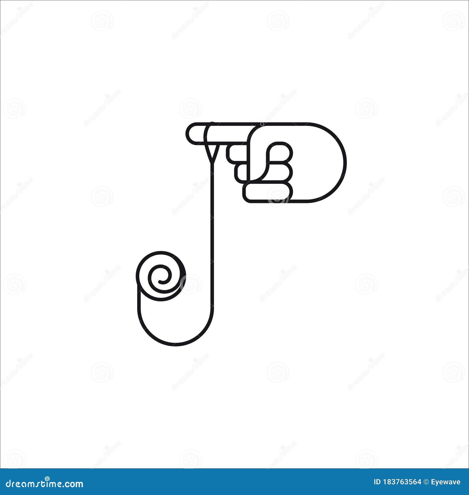 Hand Playing with Yo-yo Toy Vector Line Icon Stock Vector ...
