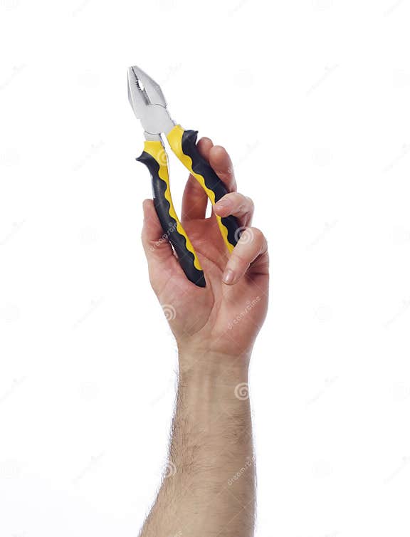 Hand with pliers stock photo. Image of carpentry, class - 52135344