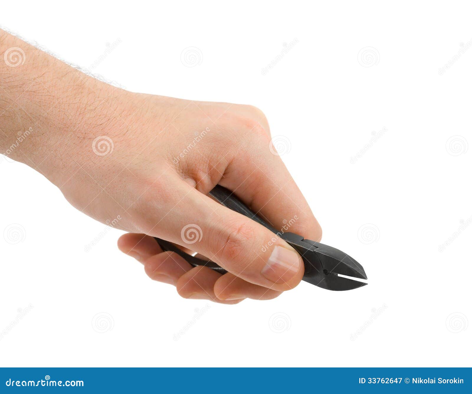 Hand with pliers stock image. Image of hand, cutter, technology - 33762647