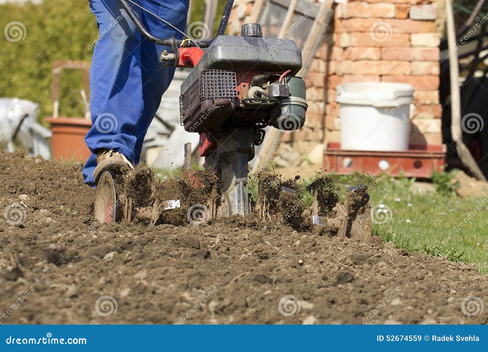 Hand plowing. stock image. Image of cultivate, caucasian - 52674559