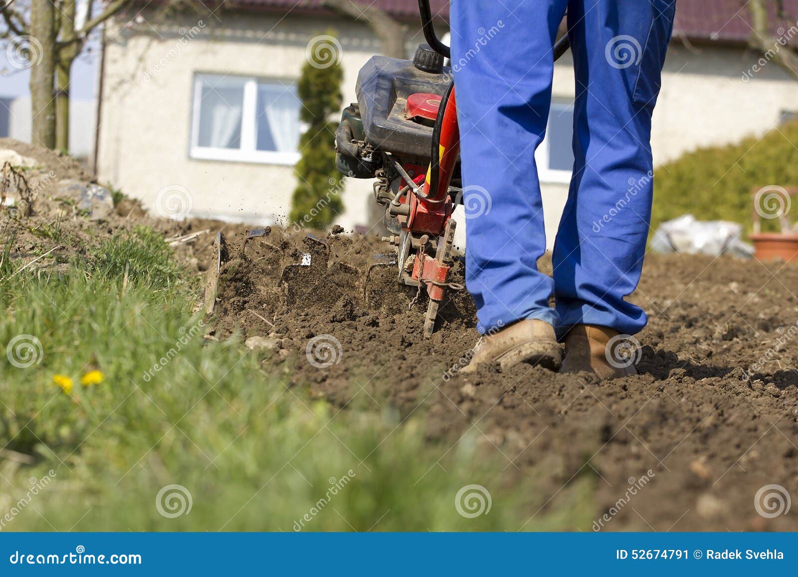 Hand plowing. stock image. Image of outside, machinery - 52674791