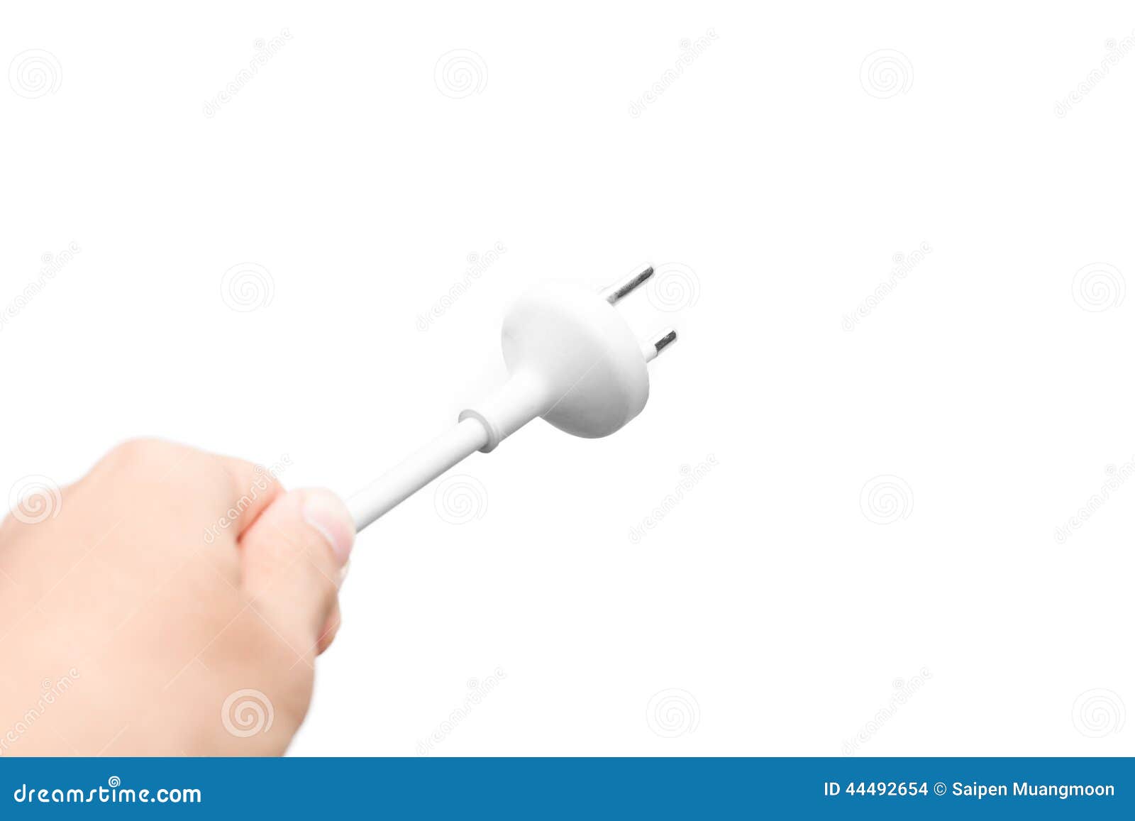 Hand and plug stock photo. Image of holding, contact - 44492654