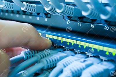 Hand Plugging Network Cable Stock Photo - Image of wired, network: 18944254