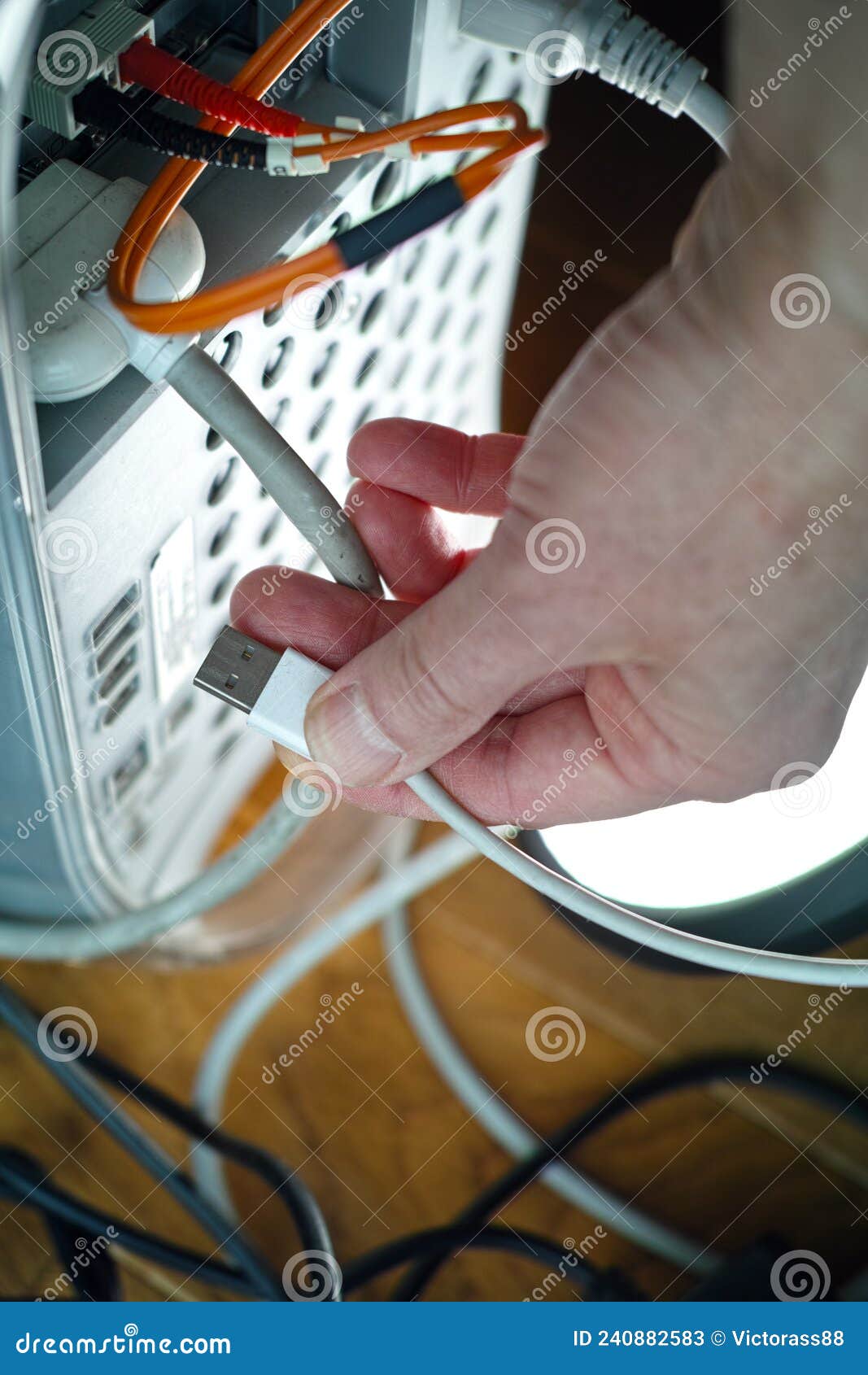 Hand plugging usb cable stock image. Image of equipment - 240882583