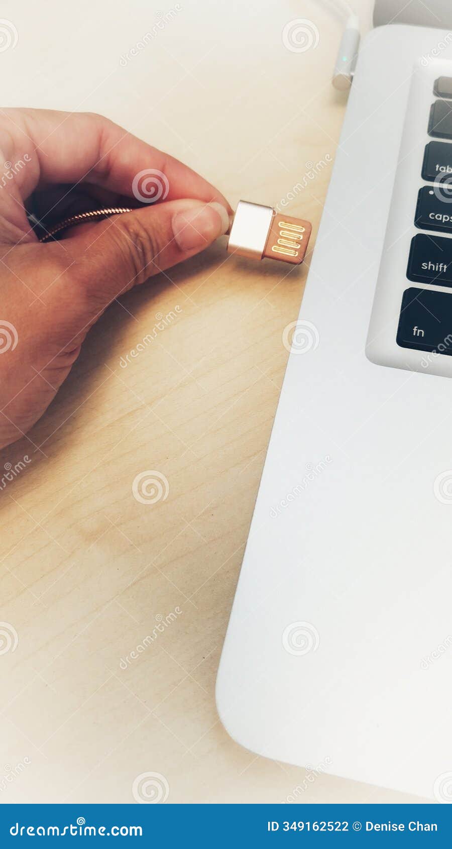 Plugging USB into the Computer Stock Photo - Image of concept, closeup ...