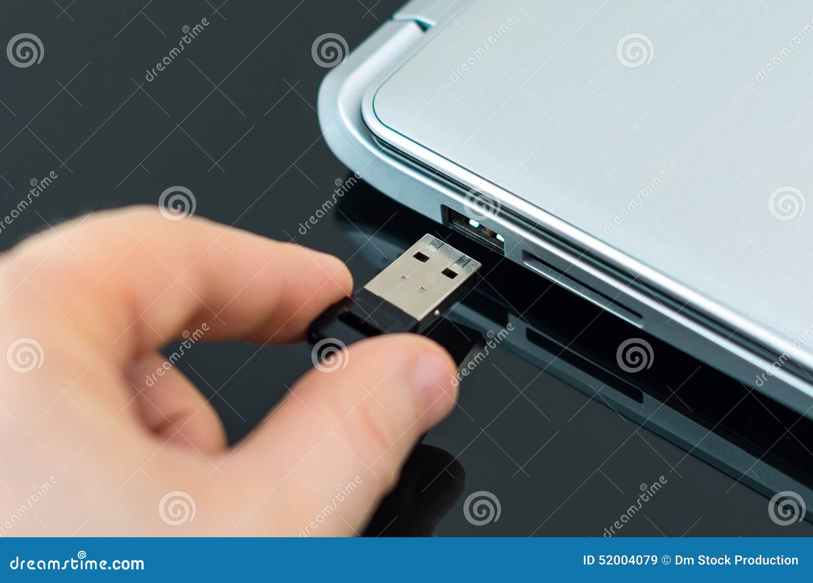 Hand Plugging Usb Flash Drive. Stock Image - Image of flash, hand: 52004079