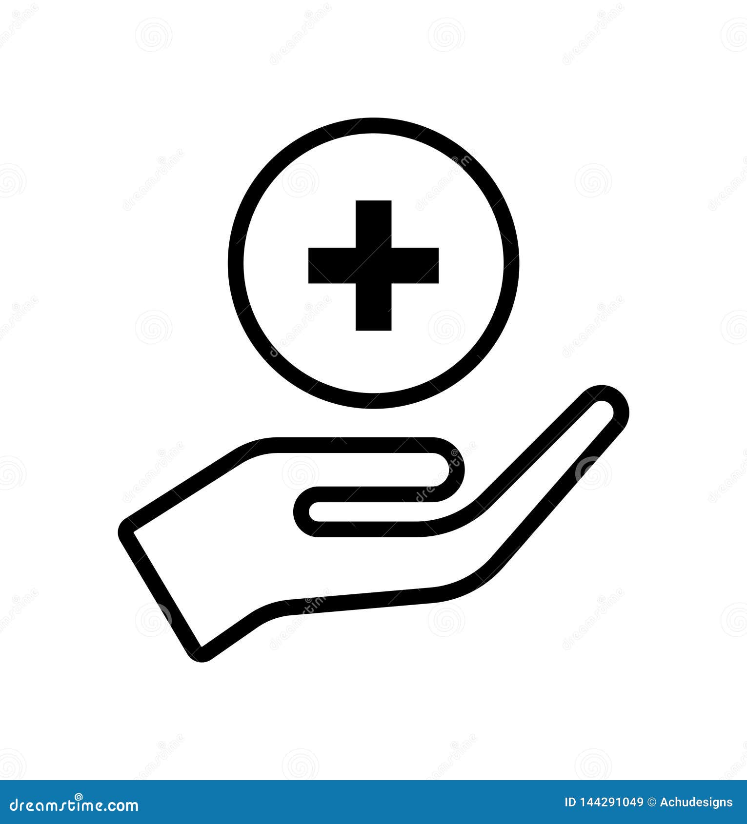 Hand Health Care Plus Medical Cross Icon Stock Vector - Illustration of ...