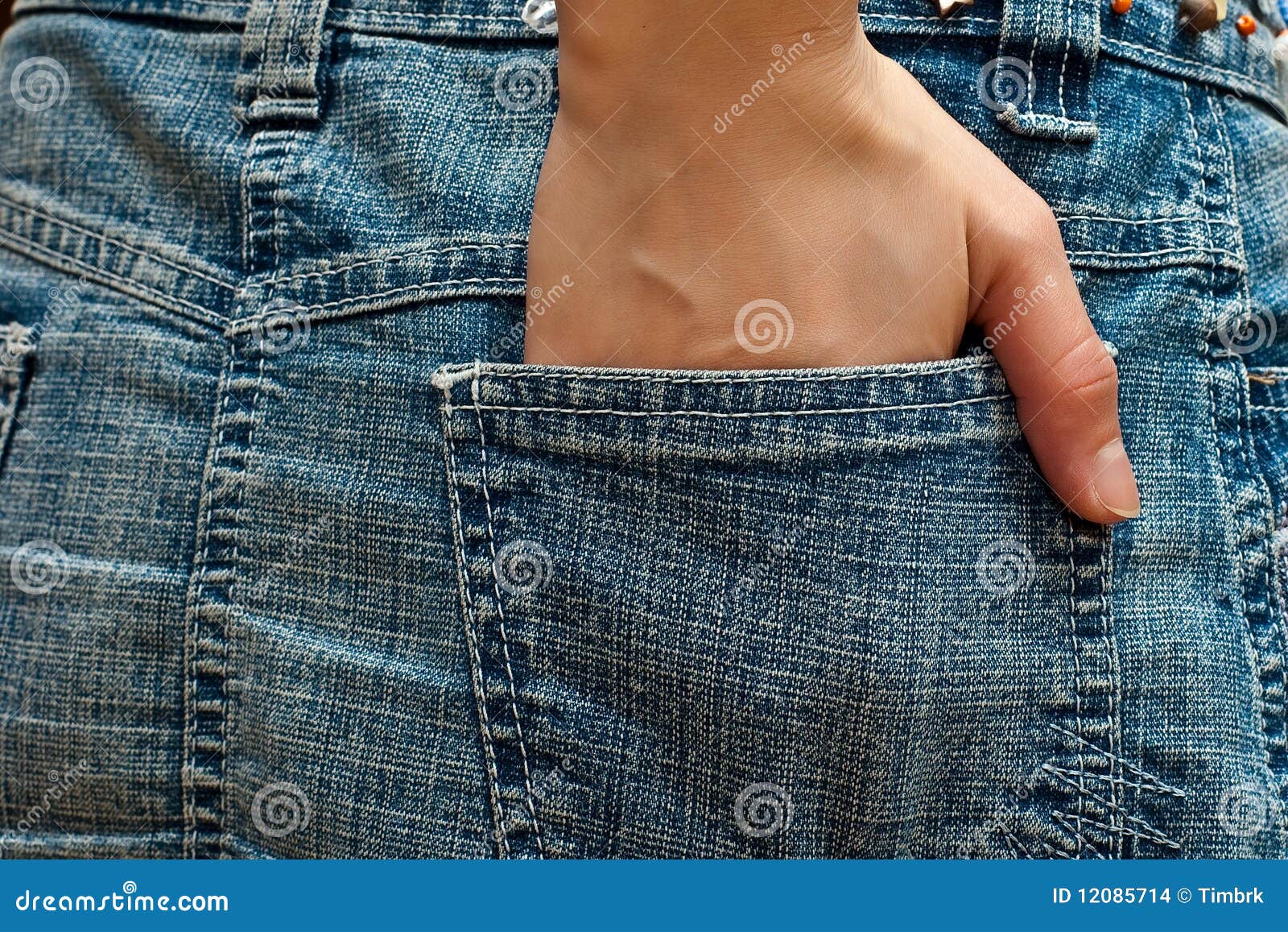 Hand in the pocket stock photo. Image of clothing, material - 12085714