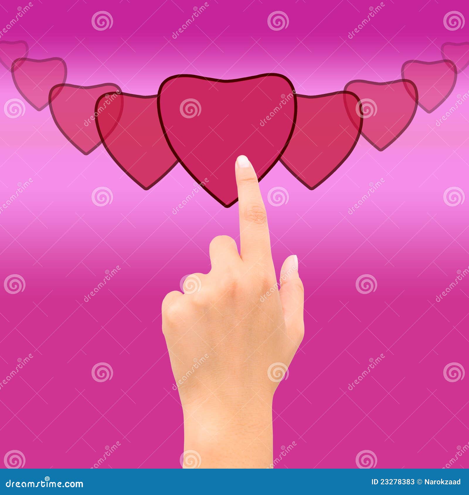 Hand point heart stock illustration. Illustration of connection - 23278383