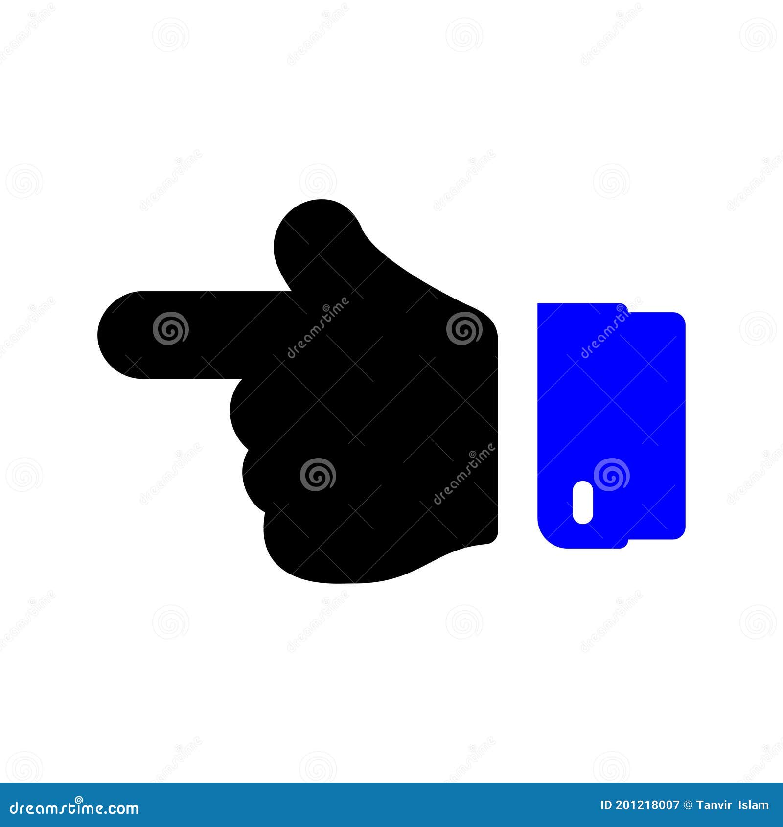 Hand Point Left Icon stock vector. Illustration of gesture - 201218007