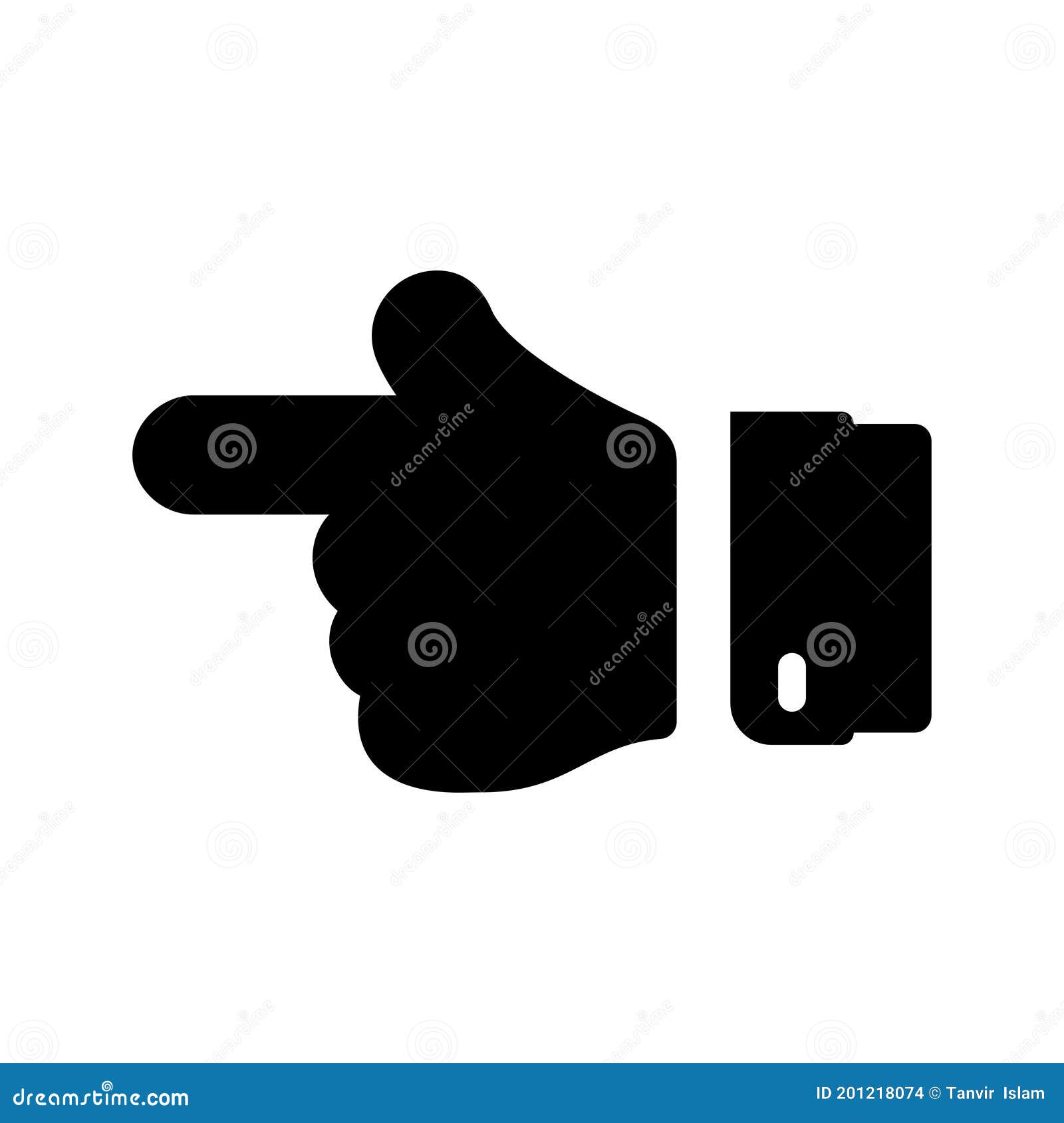 Hand Point Left Icon stock vector. Illustration of finger - 201218074