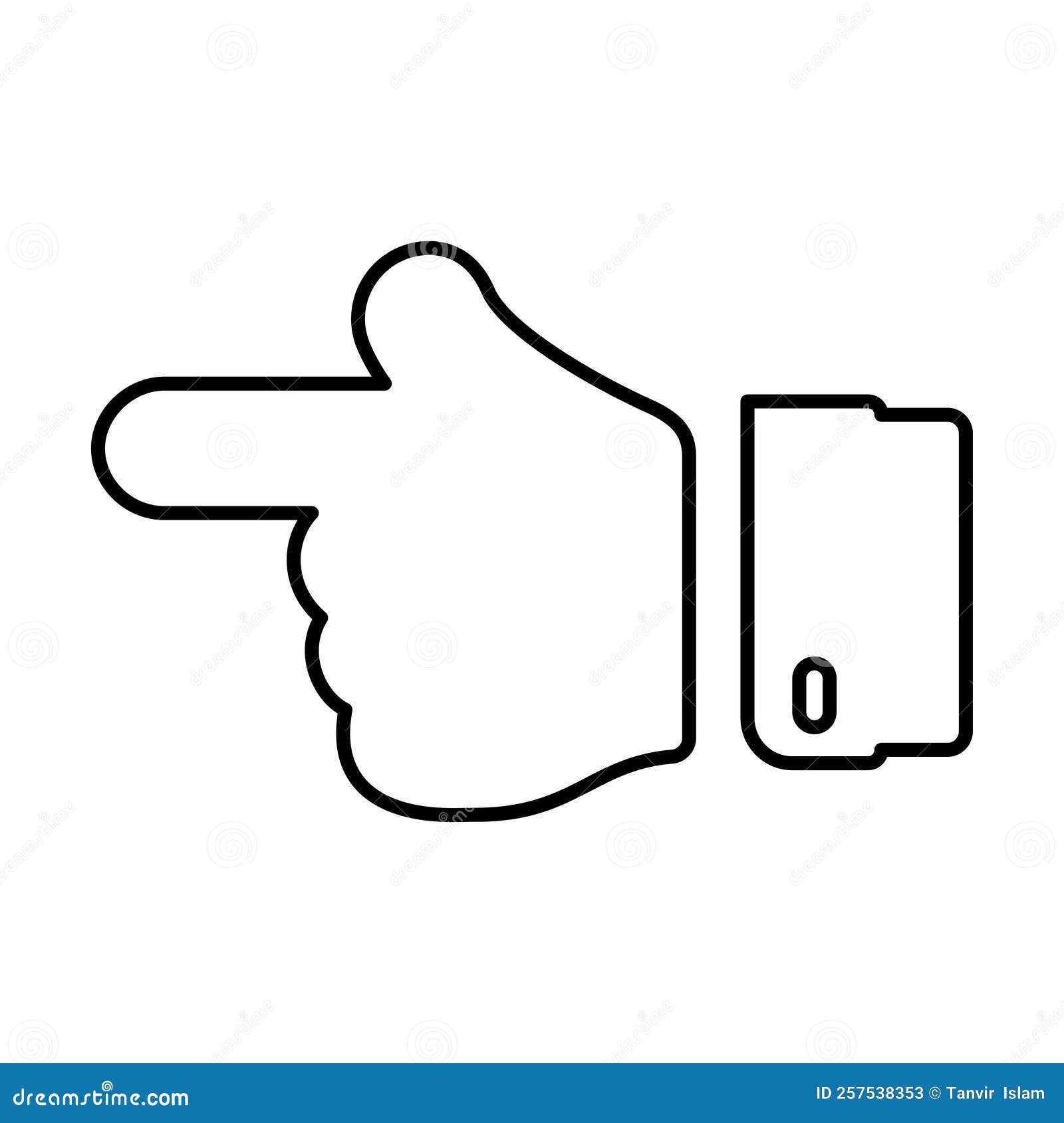 Hand Point Left Icon stock vector. Illustration of beautiful - 257538353