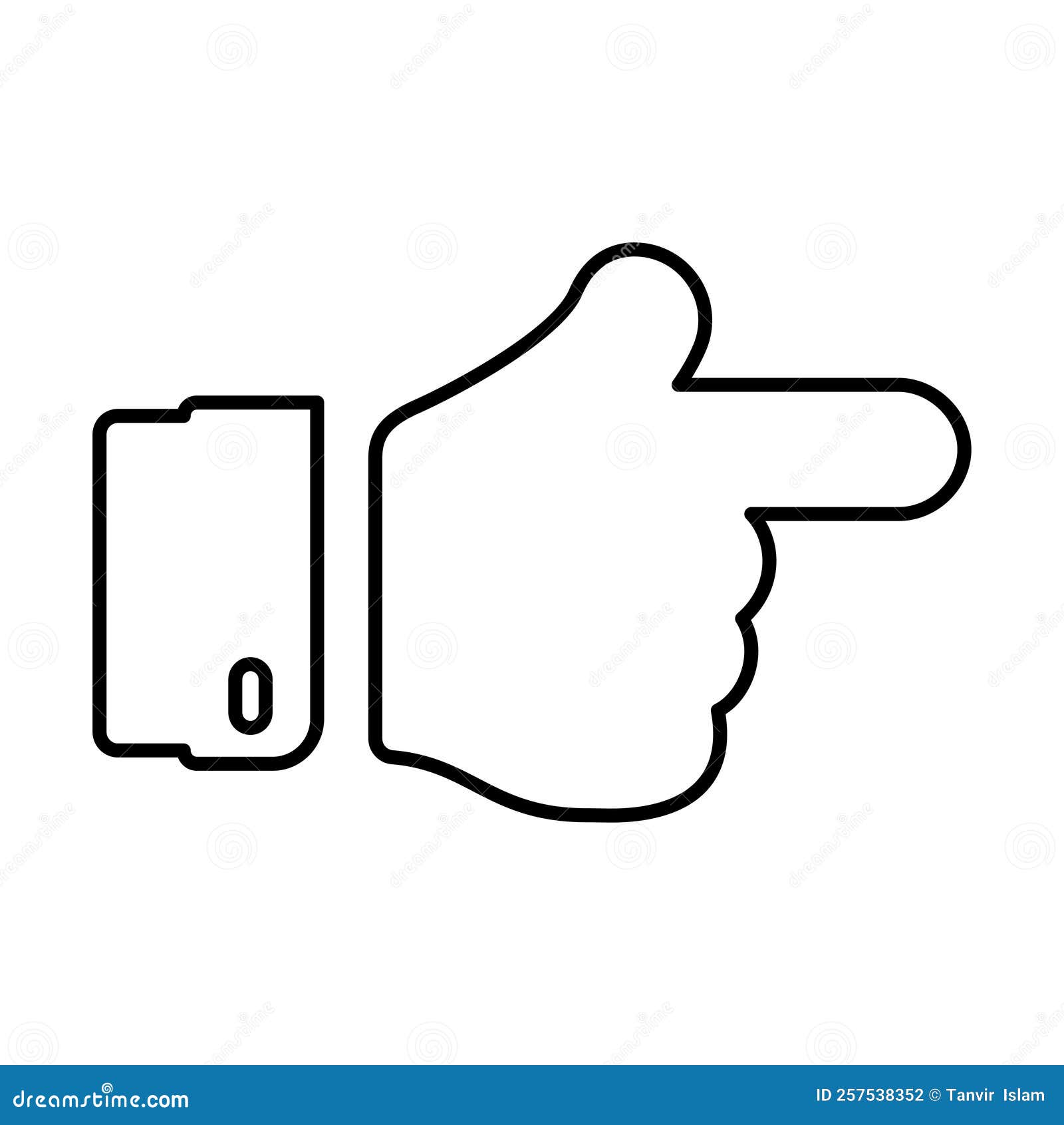Hand Point Right Icon stock vector. Illustration of vector - 257538352