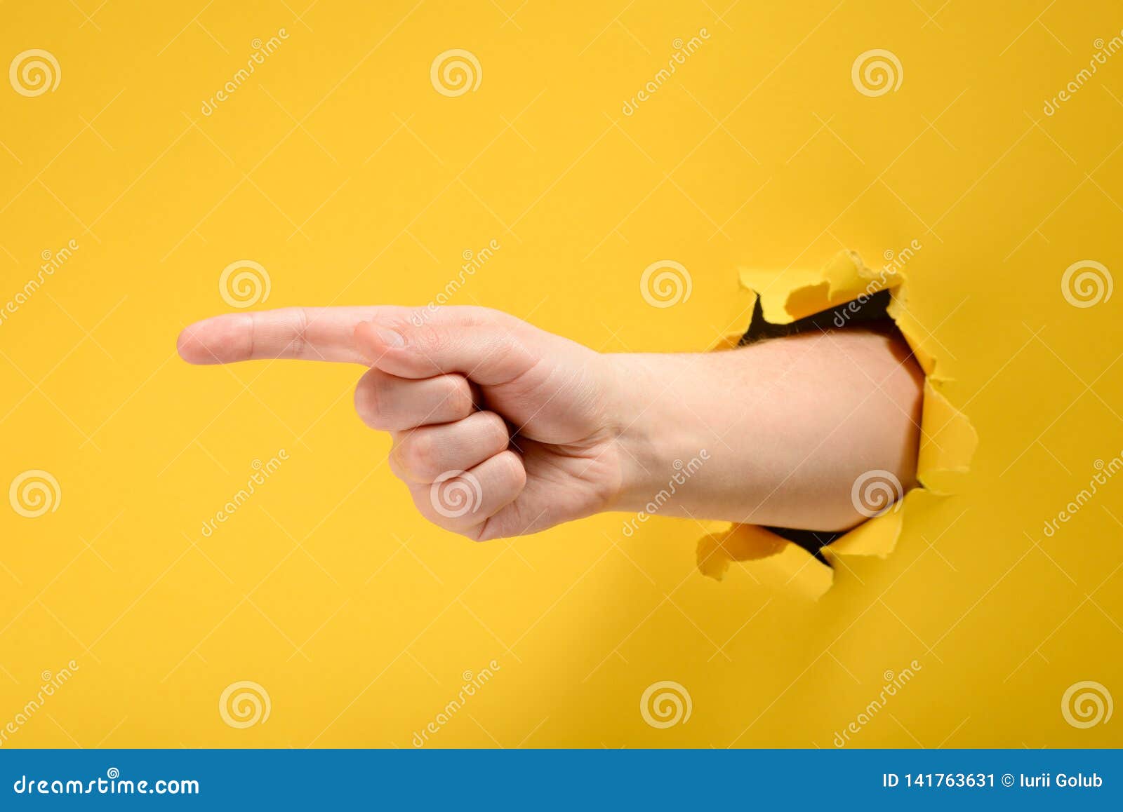 Hand point at something stock image. Image of show, left - 141763631