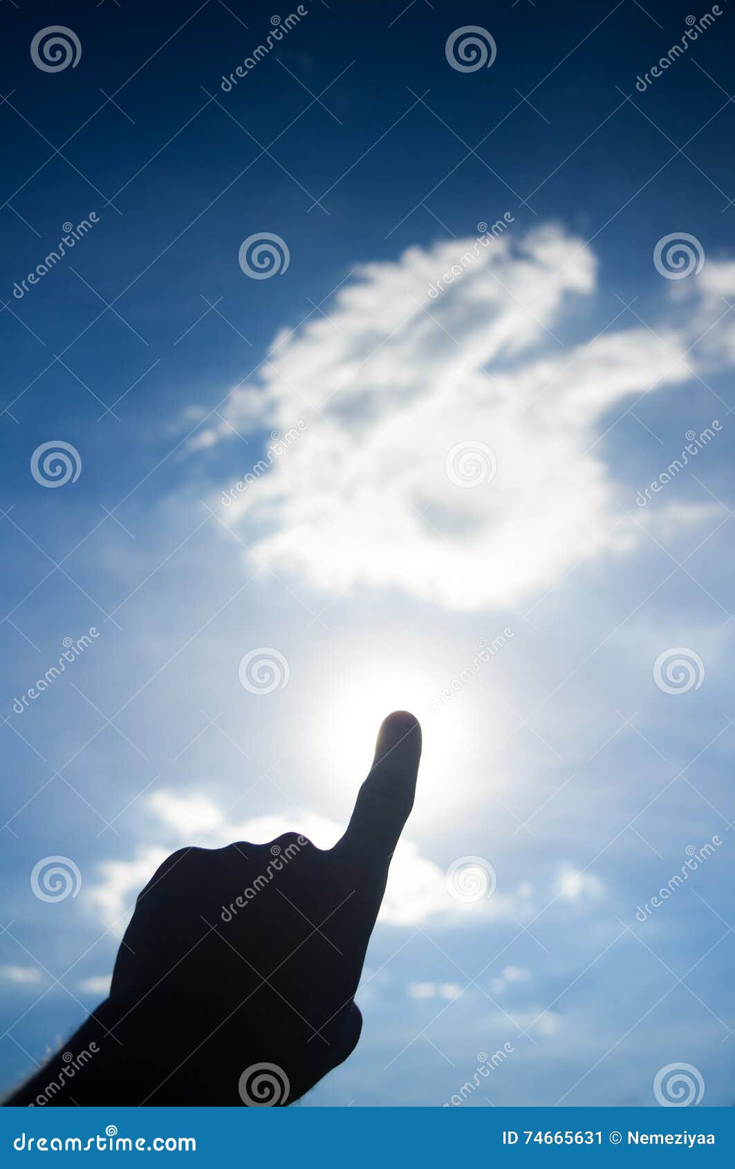 Hand Point To the Sun Light Stock Image - Image of holding, renewable ...