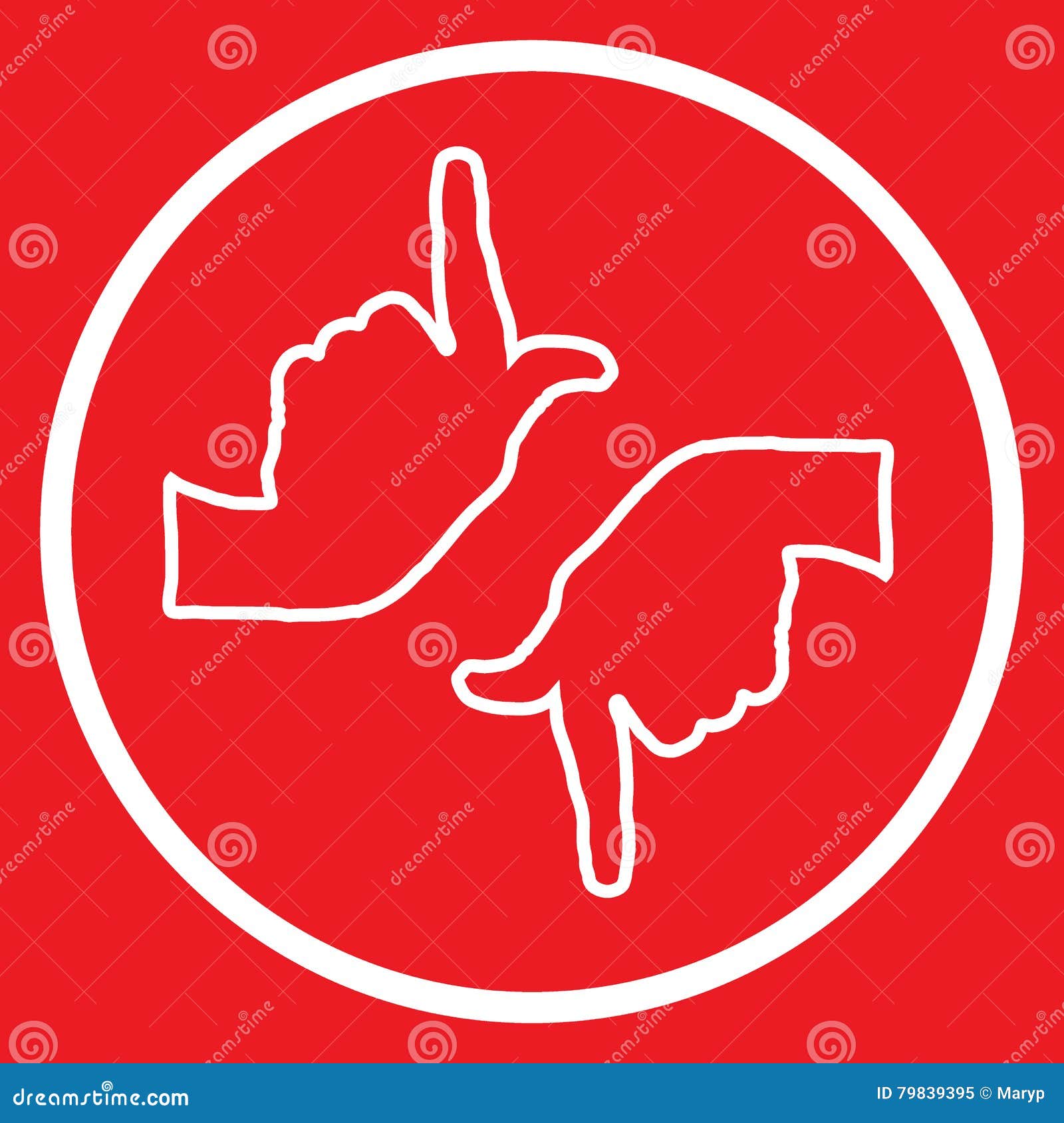 The hand point up and down stock vector. Illustration of finger - 79839395